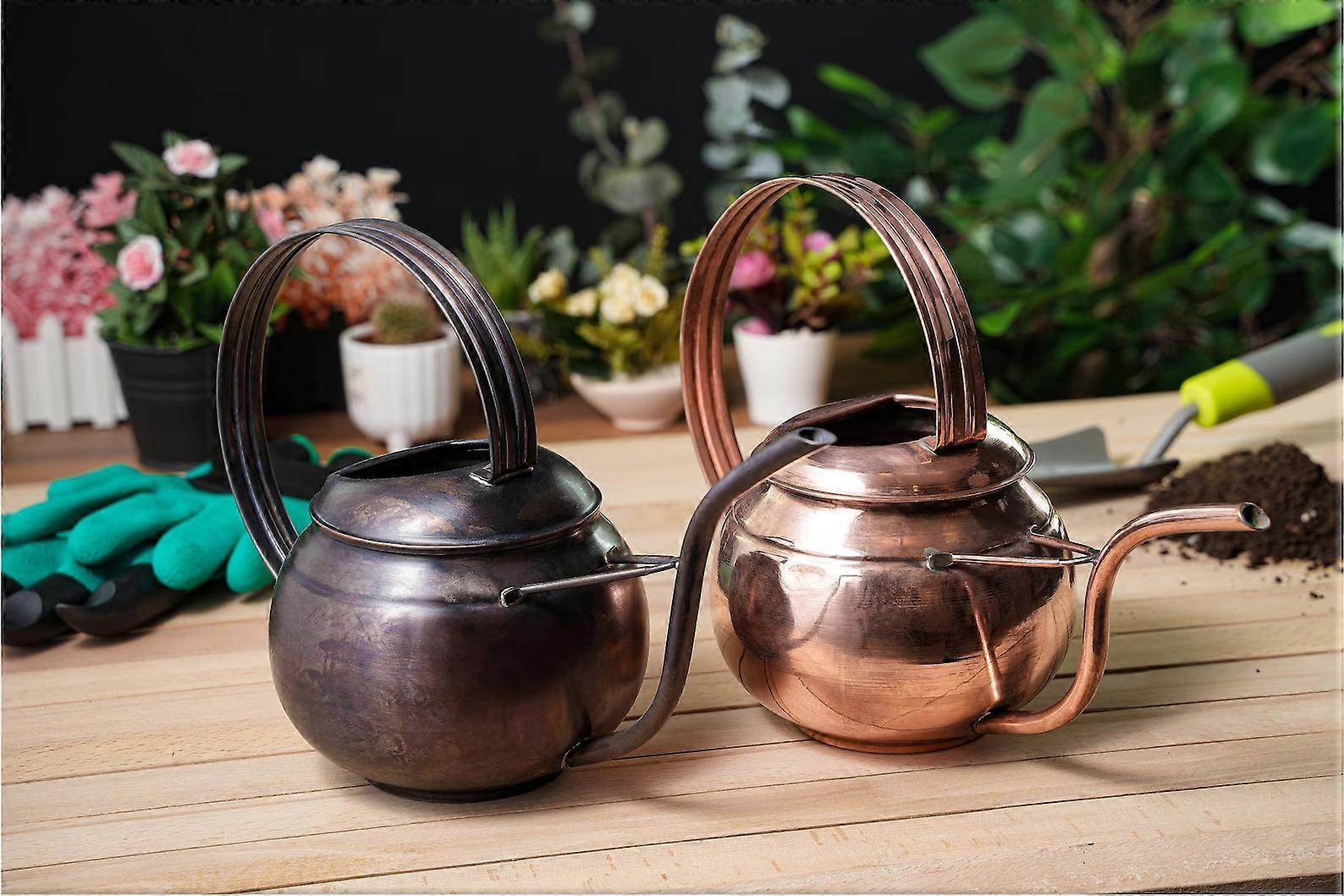 Handmade Patina Copper Watering Can | Artisan-made Copper Planter Pot ...