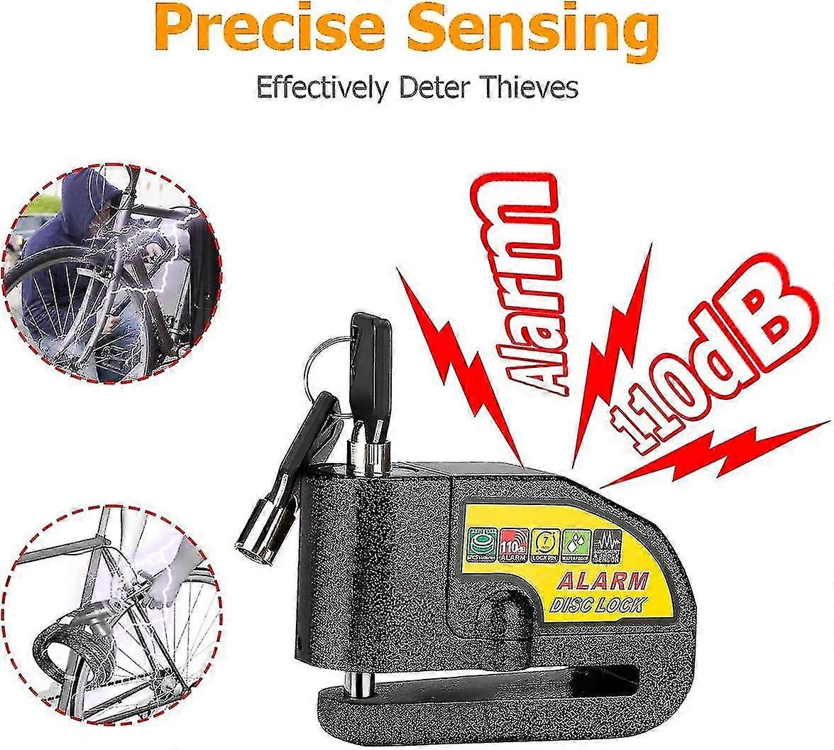 Alarm Disc Brake Lock, Anti-Theft Security Alarm Sound, Waterproof ...