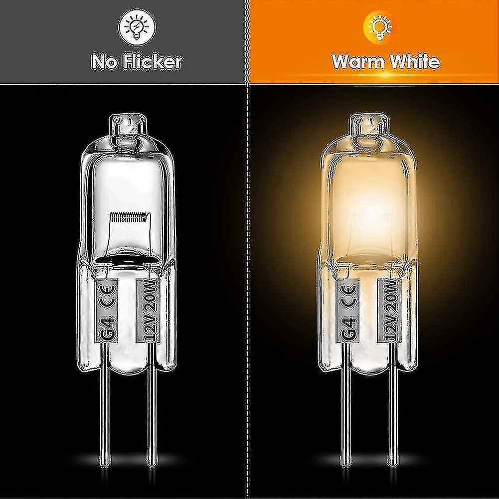 G4 Halogen Bulbs,20w 12v Halogen Light Bulbs 2 Pin Clear Lamp Bulb,for ...