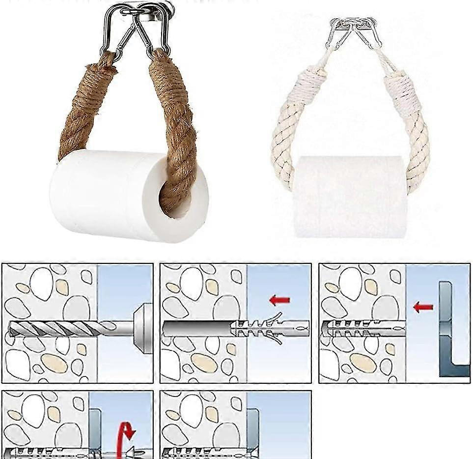 Hemp Rope Toilet Paper Holder, Bathroom Paper Holder, Rope Toilet Roll ...