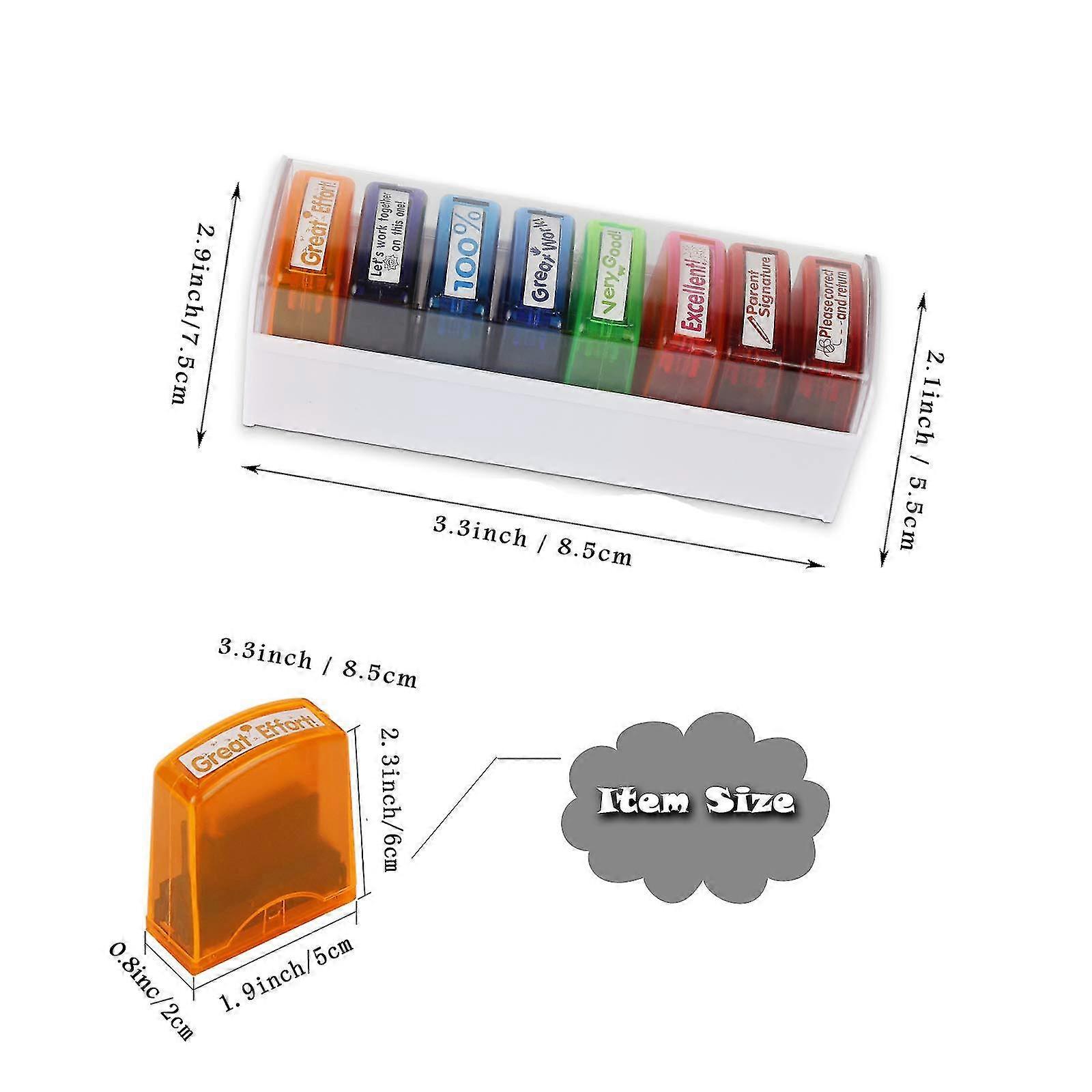Self-inking Teacher Stamp Set (8pcs) For Grading Classroom Teachers Review Homework Feedback ...