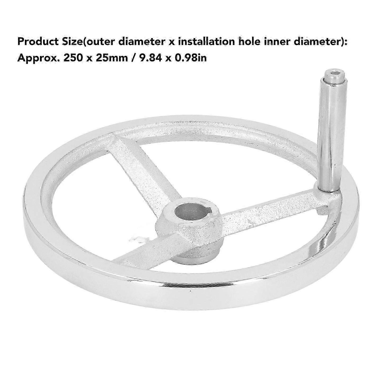 Rotary Handwheel 250mm Dia Cast Iron Chrome Plated 3 Spoked with ...