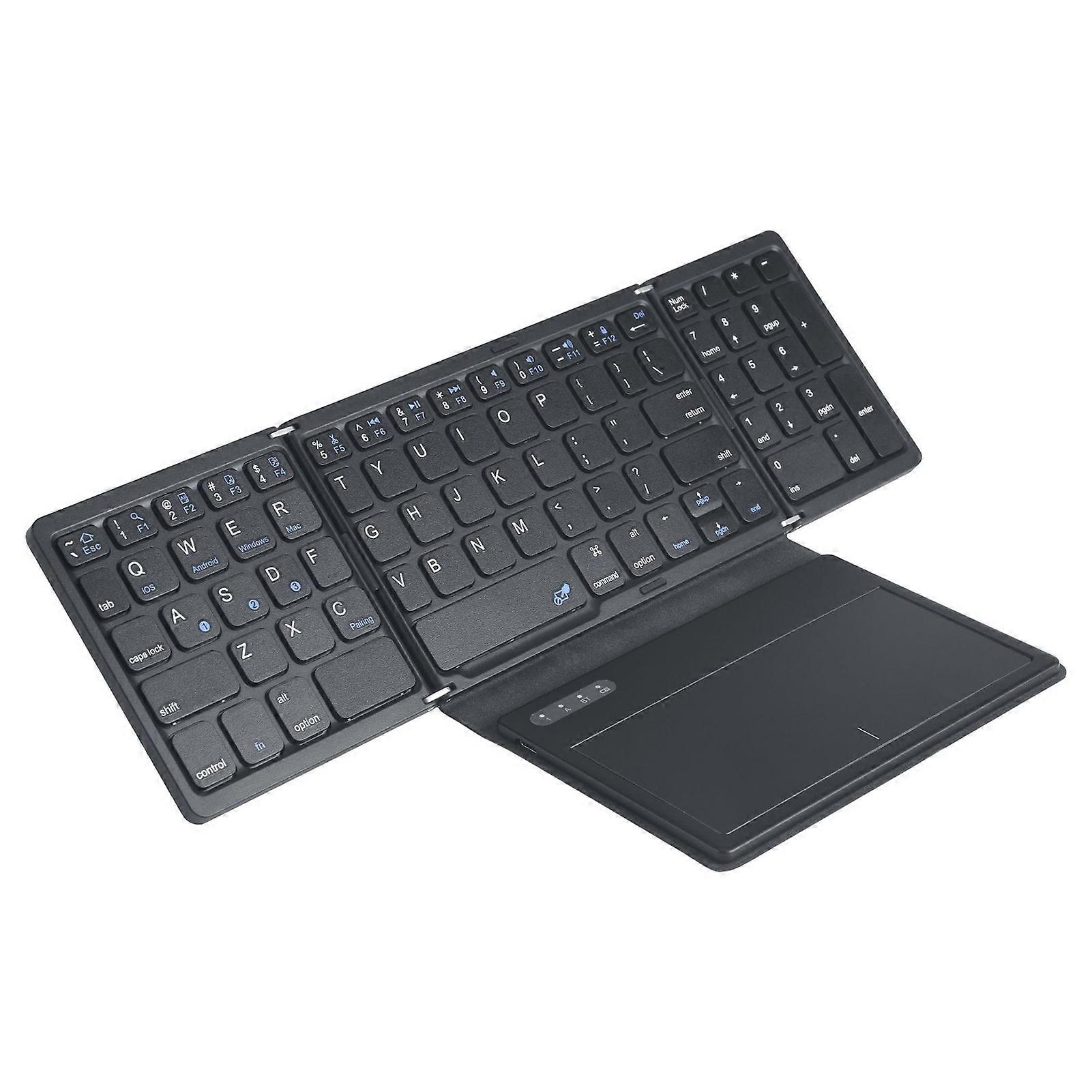 Ultra Thin Wireless keyboard Four fold with large touchpad BT keyboard ...