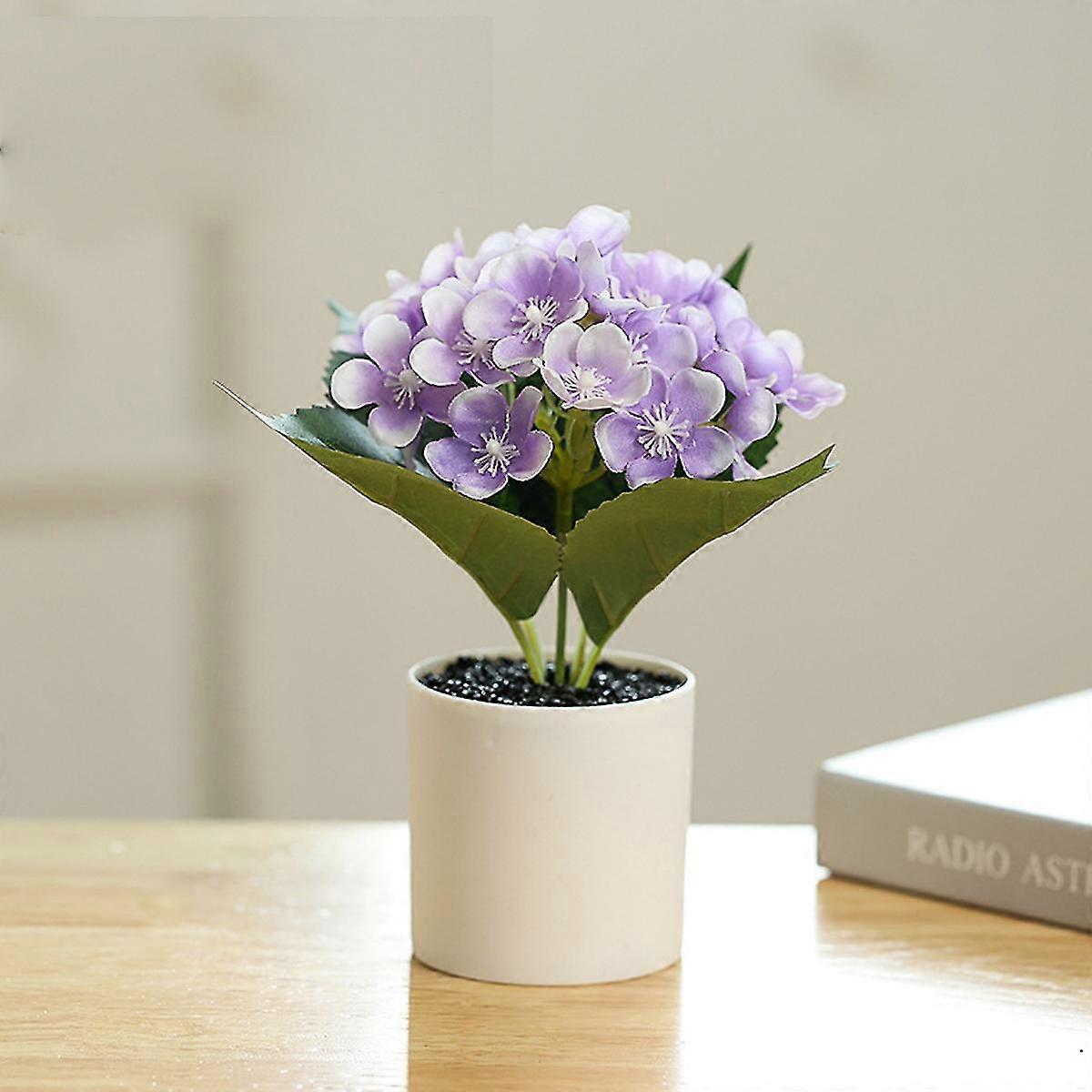 Simulation Hydrangea Bonsai Silk Flower Simulation Green Plant Indoor Decoration Artificial ...