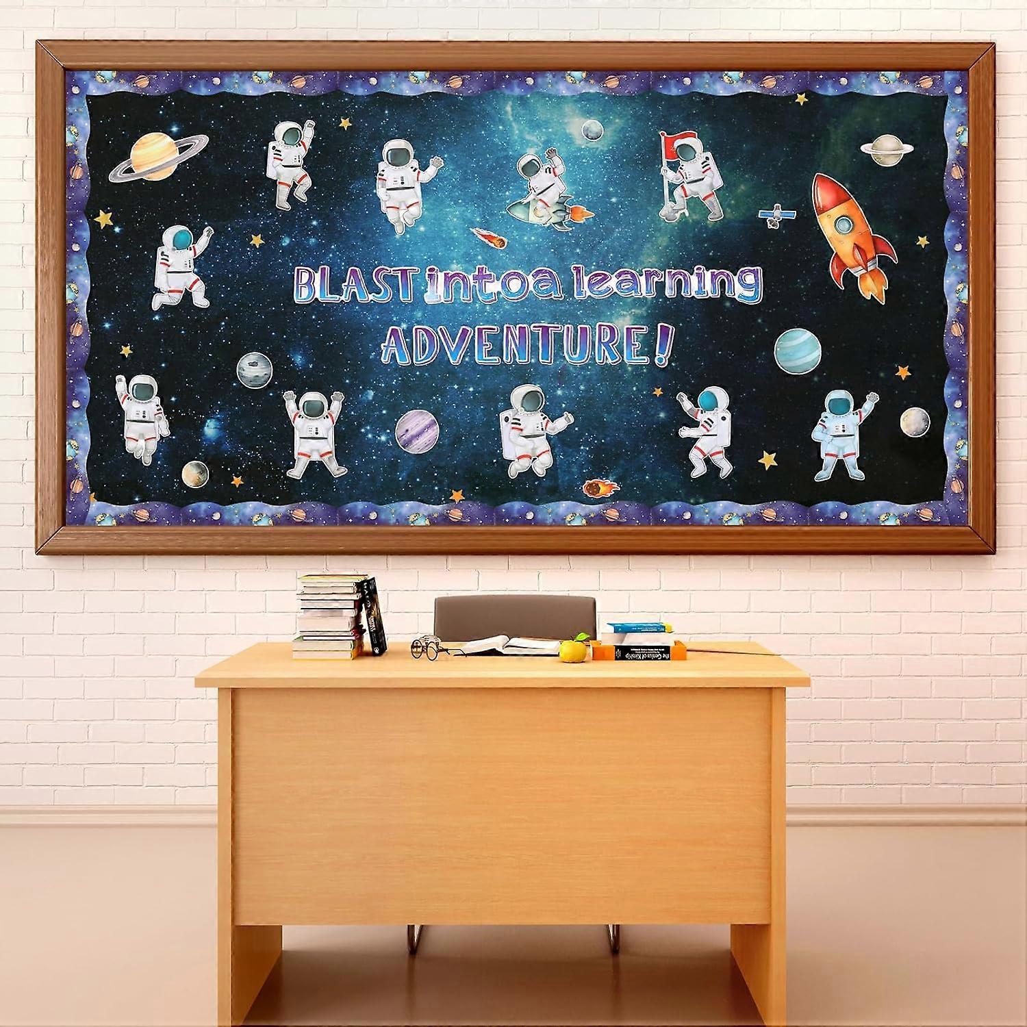 Outer Space Bulletin Board Set Space Classroom Decorations Blast into a ...