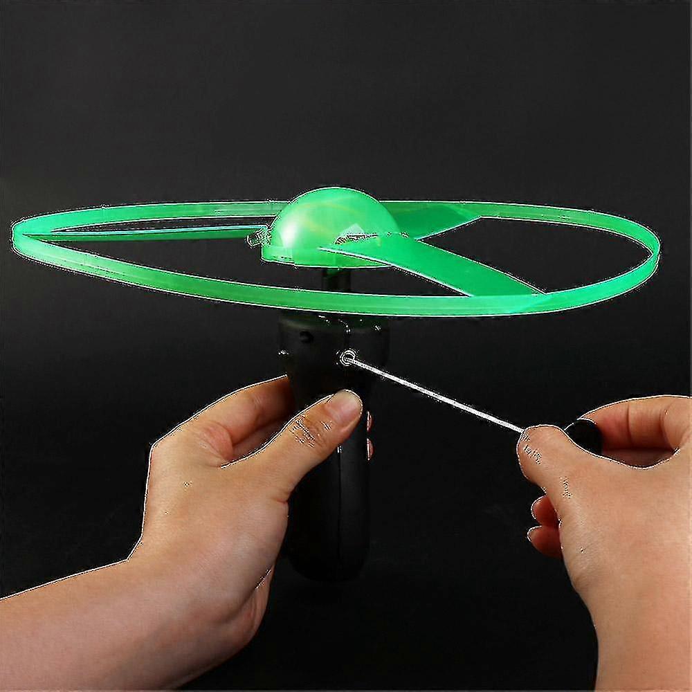 Led Lighting Flying Disc Propeller Helicopter Toys Pull String Flying ...
