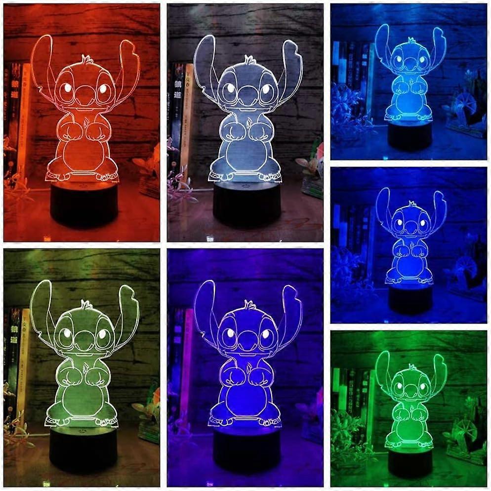 Stitch Night Light, Lilo and Stitch 3D Led Table Lamp Remote ...