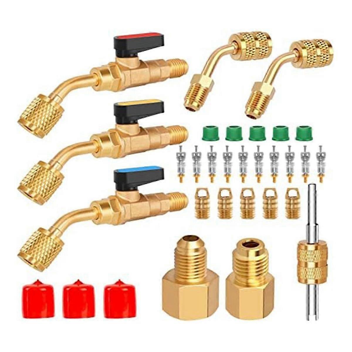 Air Conditioning Angle Ball Valve for R410A R134AR12 R22 AC HVAC for ...