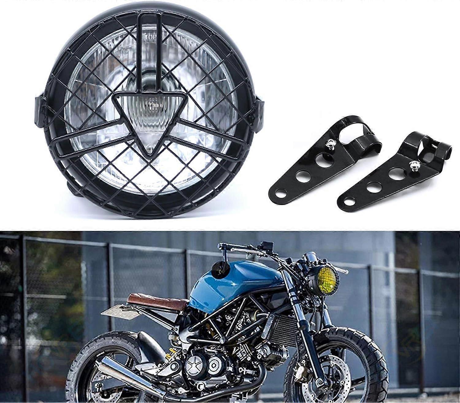 Universal Motorcycle Headlight, 6 '' Halogen Headlight with Lampshade ...
