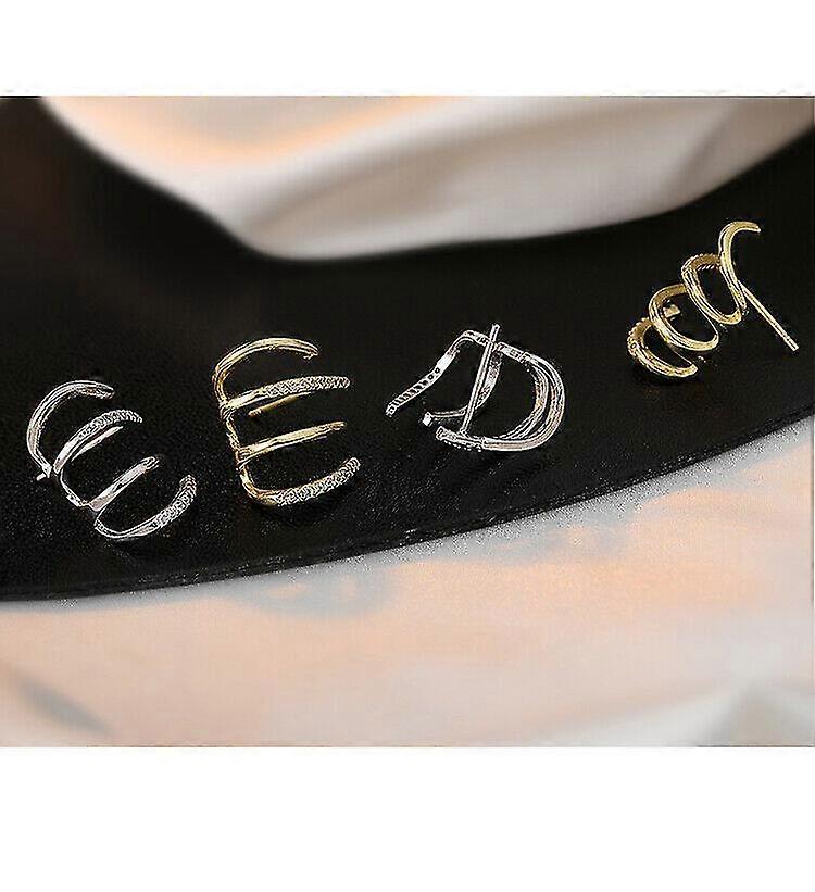 1 Pair Rhinestone Needle Stud Earrings Shiny Four Claws Earring ...