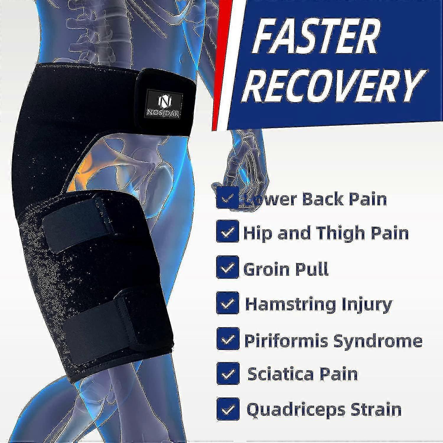 Hip Brace For Sciatica Pain Relief Hamstring Compression Sleeve Groin ...