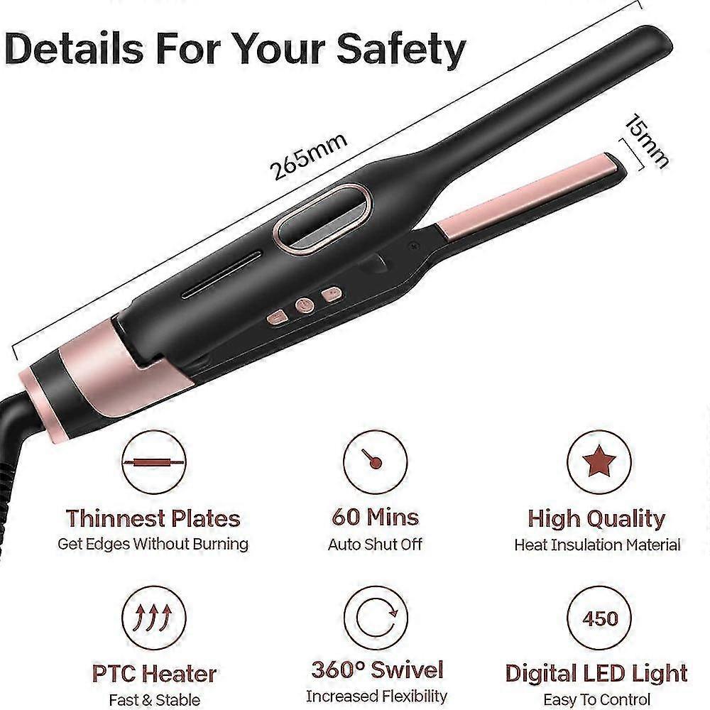sysy KIPOZI Pencil Flat Iron, Small Flat Iron for Short Hair and Pixie ...