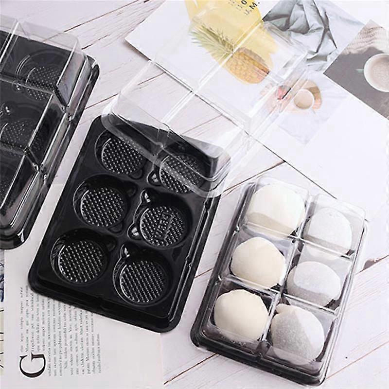 100Pcs 6 Cavities Plastic Mooncake Tray Transparent Muffin Cupcake ...