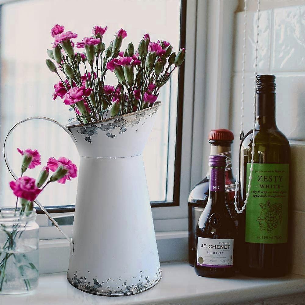 Rustic Shabby Chic Vase Small Metal Vase Vintage Milk Jug Mini Pitcher ...