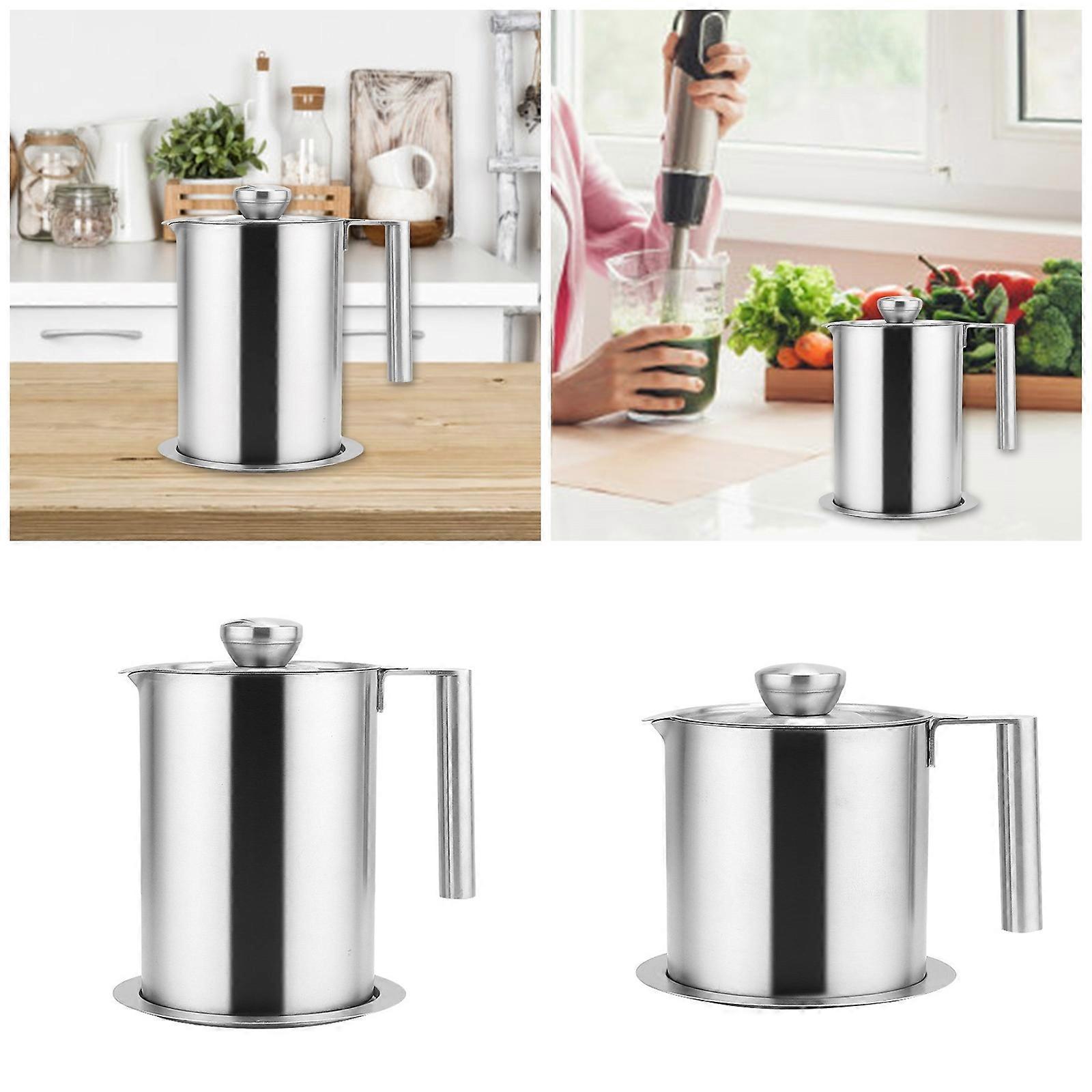 Oil Strainer Pots Oil Storage Can Metal Grease Container Grease ...