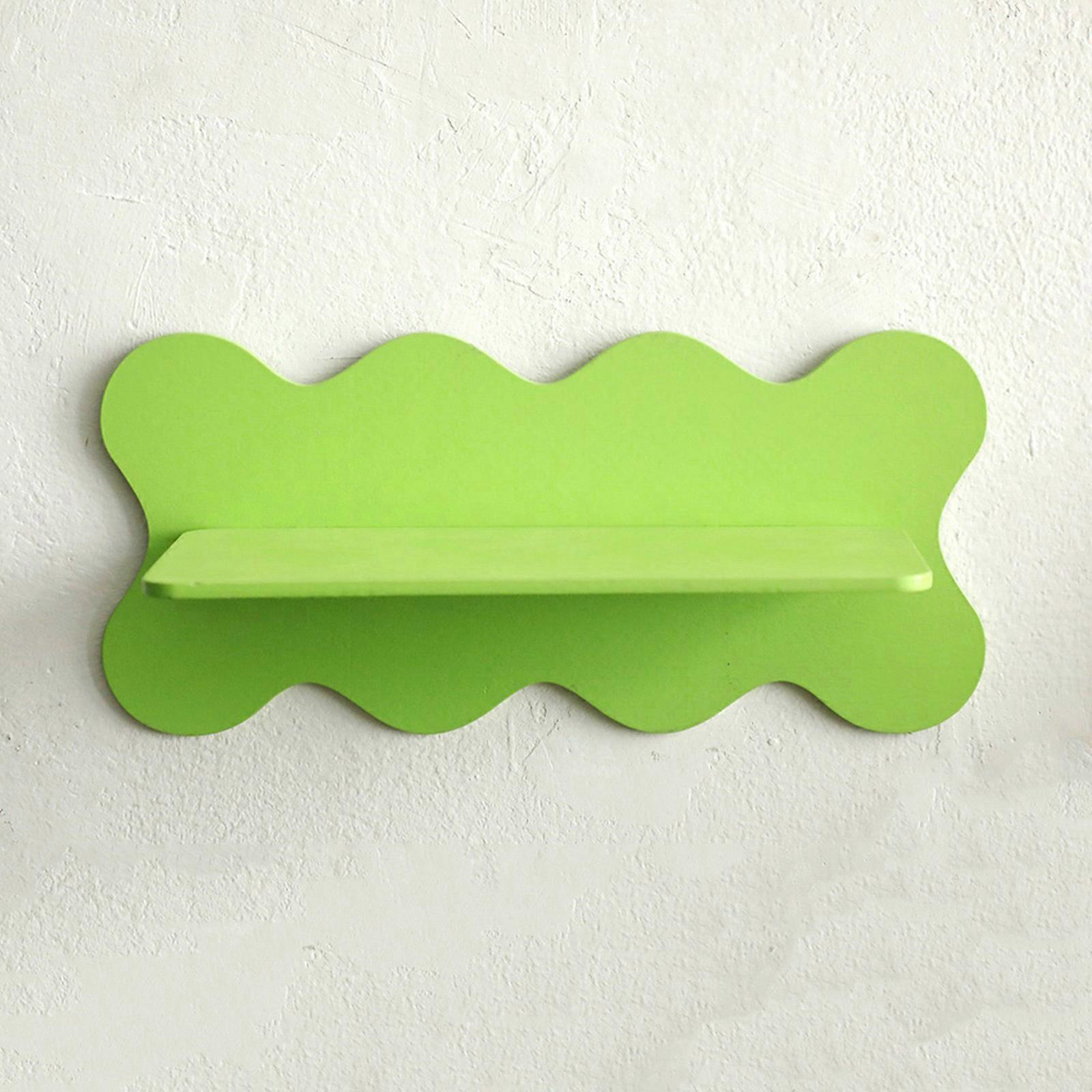 Wavy Shape Wood Wall Shelf for Crystal Display Floating Shelves Plant ...