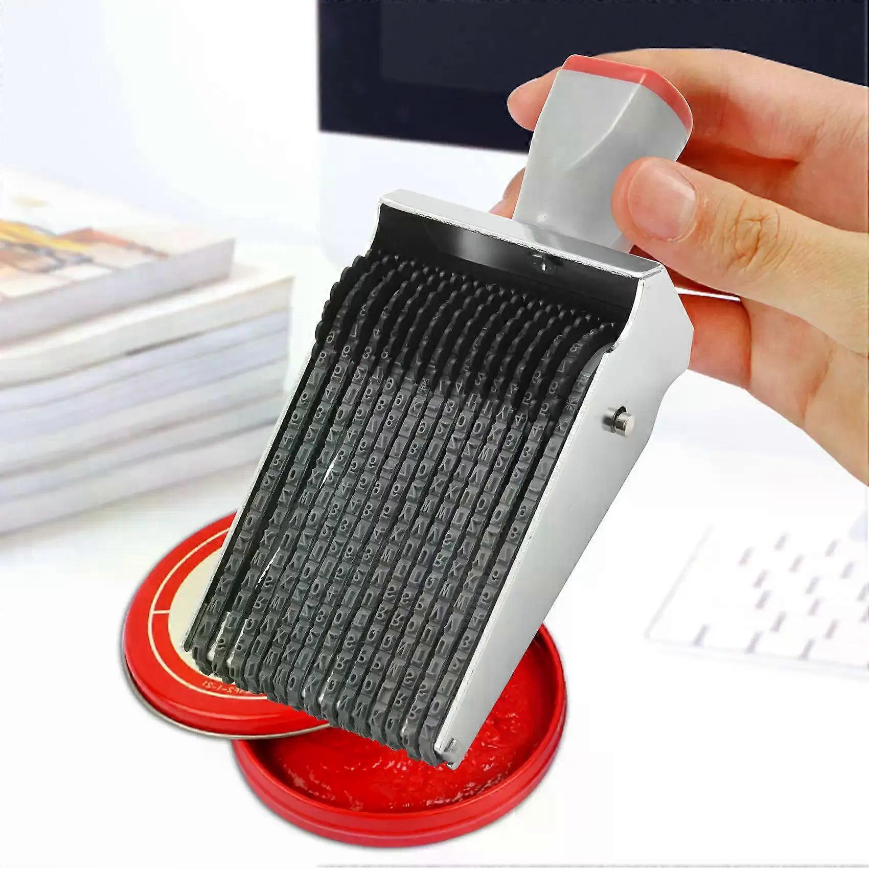 Multipurpose 15 Digit Alphabet Rolling Rubber Stamp English Letter ...