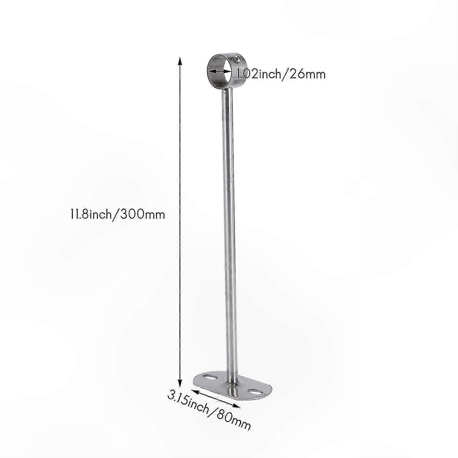 Ceiling-Mount Wardrobe Pipe Bracket, 25mm Diameter Rod Support Holder ...
