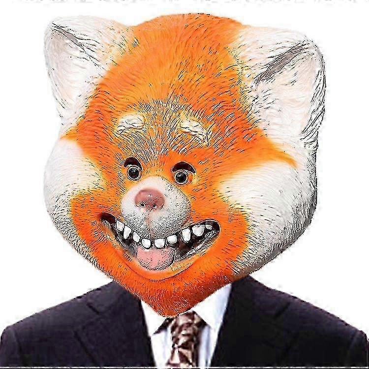 Turning Red Mask For Adults, Red Panda Raccoon Mask Cosplay Latex Props ...