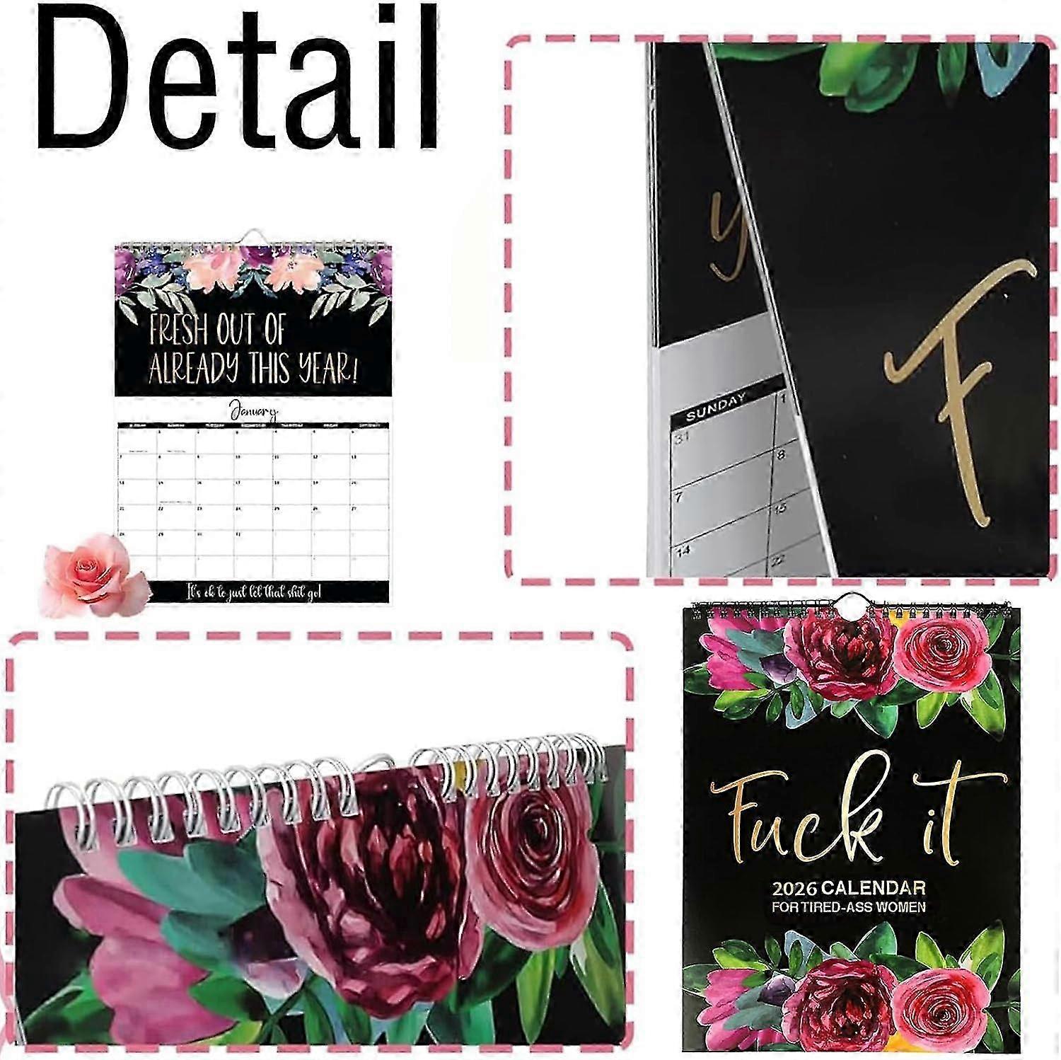 2026 Calendar for Tired Women, Calendar 2026 Wall Planner, Funny ...