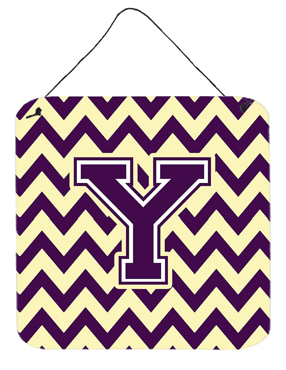 Letter Y Chevron Purple and Gold Wall or Door Hanging Prints | Fruugo UK