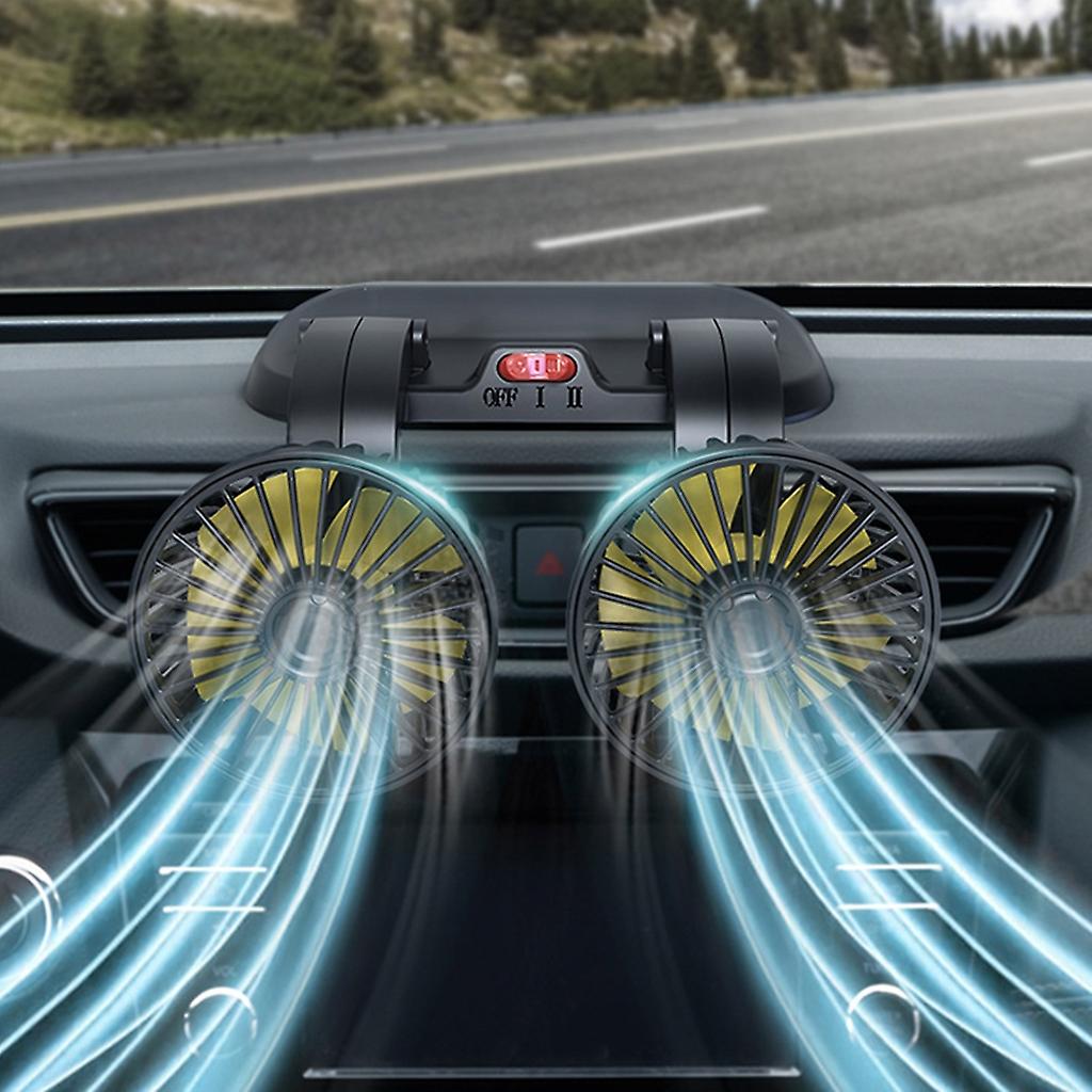 12V/24V Car Cooling Fan 360 Rotation Vehicle Mounted USB Fan Auto ...