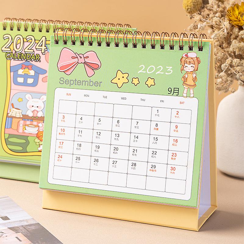Cartoon Creative Desk Calendar Desktop Cute Girl Almanac Countdown ...