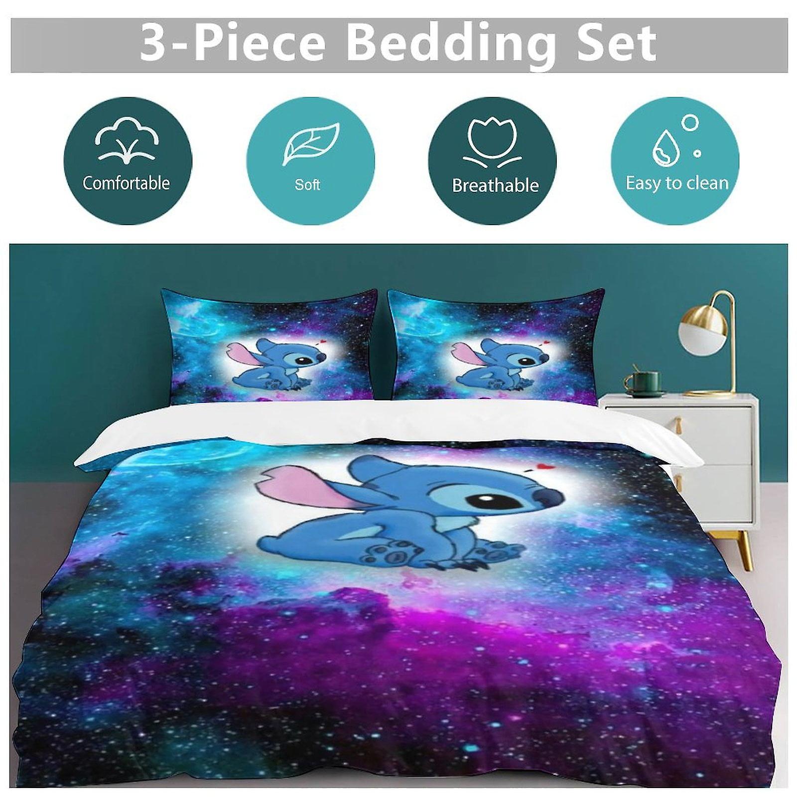 Stitch Bed Duvet Cover Microfiber Bedding Sets 3D Printed Lightweight 3 ...