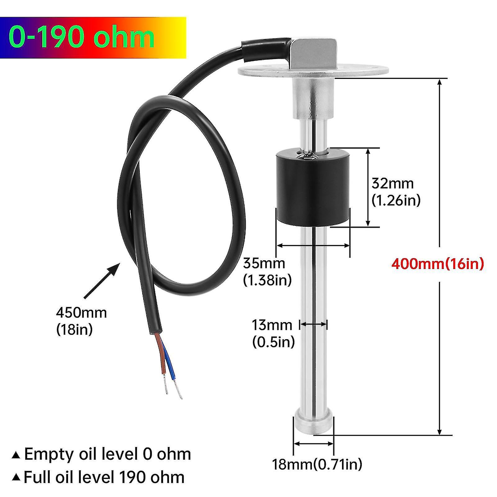 100mm ~ 1000mm Water Fuel Level Gauge Sensor 0~190 240~33 Ohm Marine ...