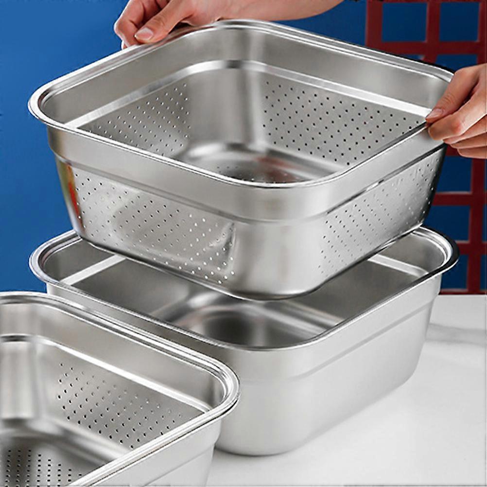 Stainless Steel Colander Large Capacity Basin Washing Vegetables Basin ...