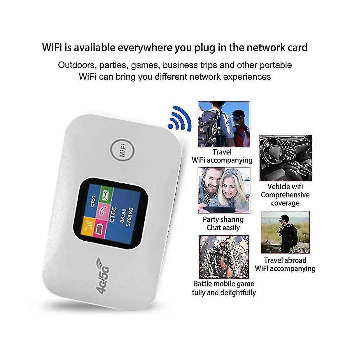 Tragbarer 4g-WLAN-Router Mifi 150 Mbit / s Auto mobiler WLAN-WLAN-Hotspot-Farbbildschirm mit Sim ...