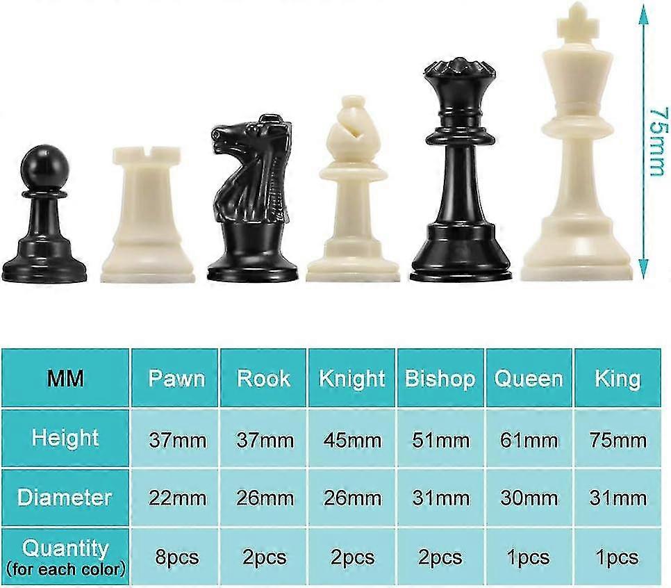 32 Pcs Chess Pieces Only, Chessmen Game Set Chess Pieces Replacement ...