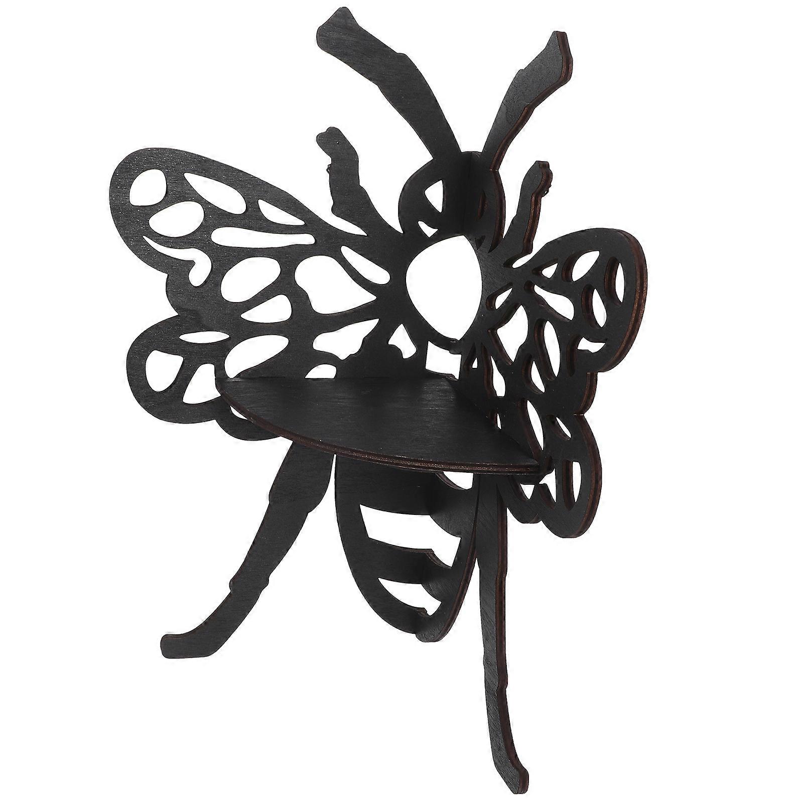 Bee Shaped Corner Shelf Wall Corner Shelf Wood Floating Shelf Crystal ...