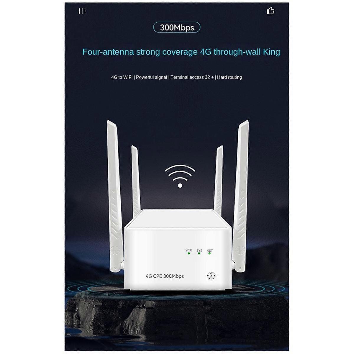 New 4G Home WiFi Router Wide Coverage 300M 2XRJ45 Cat4 4G LTE Sim Card ...