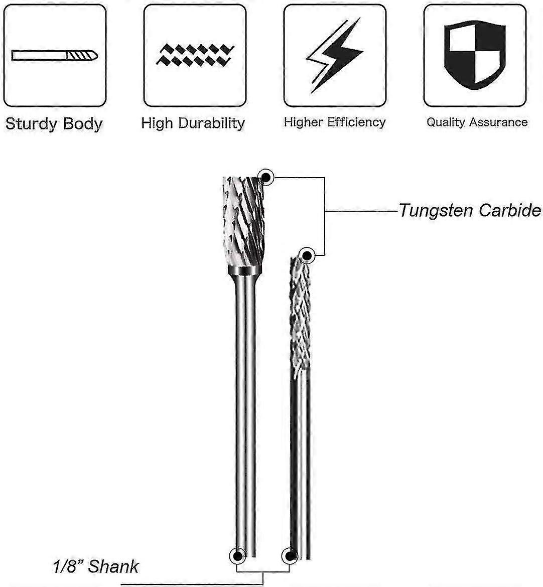 Tungsten Carbide Burr Set Rotary File Rasp - 20pcs | Fruugo UK