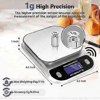Talking Food Scale, 5kg/11lb Talking Digital Kitchen Scales Weight ...