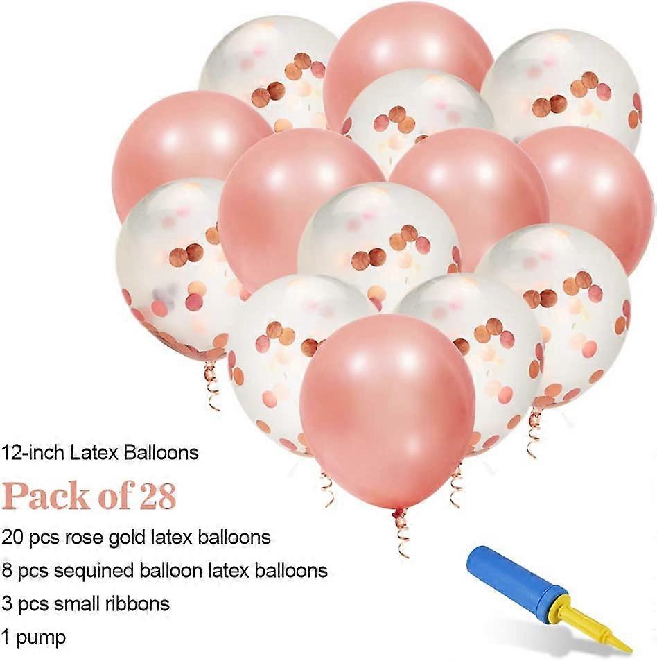 Pink and Gold Birthday Decorations Party Supplies Set (50 PC), Balloons, Tassels | Fruugo UK