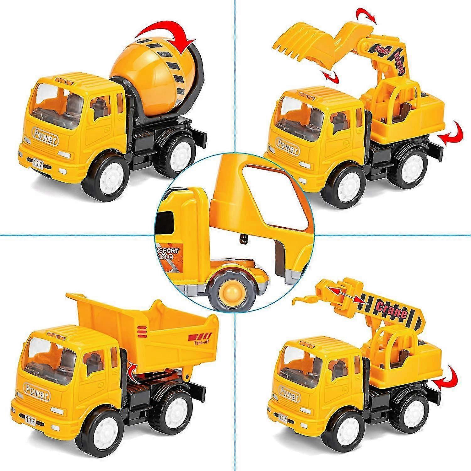 Construction Truck Toys Set for 1 2 3 4 Years Old Toddlers Kids Boys ...