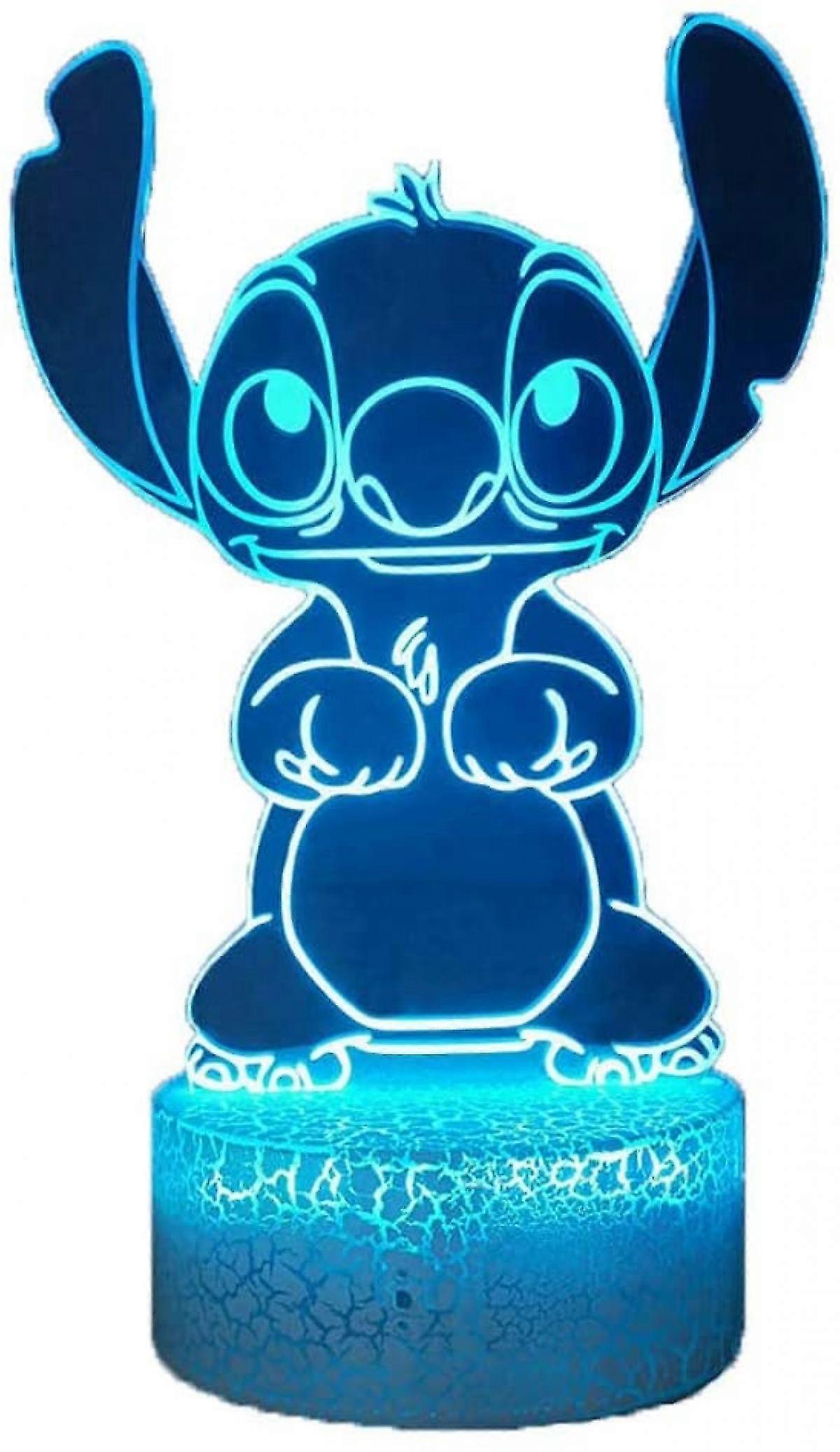 2024 Lovely Stitch 3D LED Night Light, Cartoon Lilo & Stitch Table Lamp ...