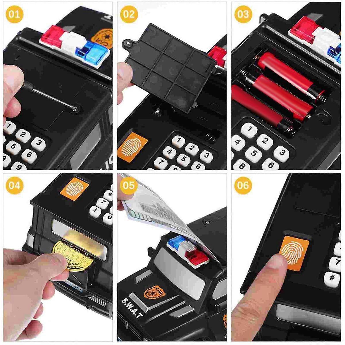 Digital Fingerprint Piggy Bank Police Car Kids Password Piggy Bank ...