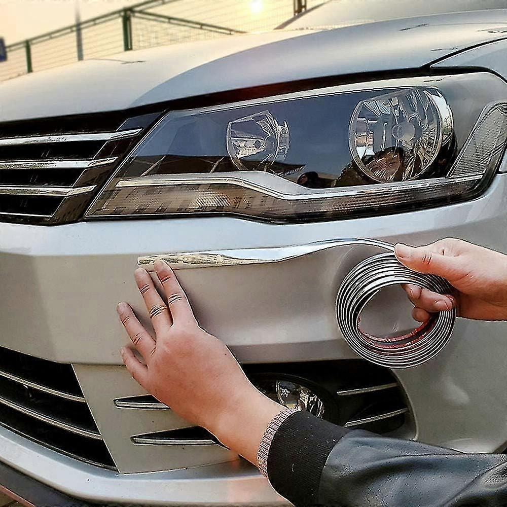 Car Chrome Adhesive Strip, 10mm X15m Car Chrome Bar Styling Strip ...