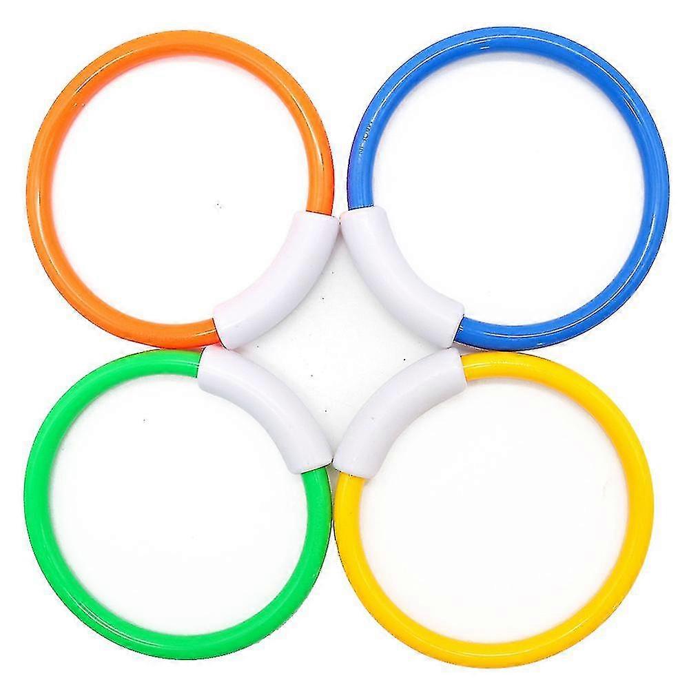 4 Pcs Dive Rings Swimming Pool Toy Rings, Plastic Diving Ring Colorful Sinking Pool Rings ...