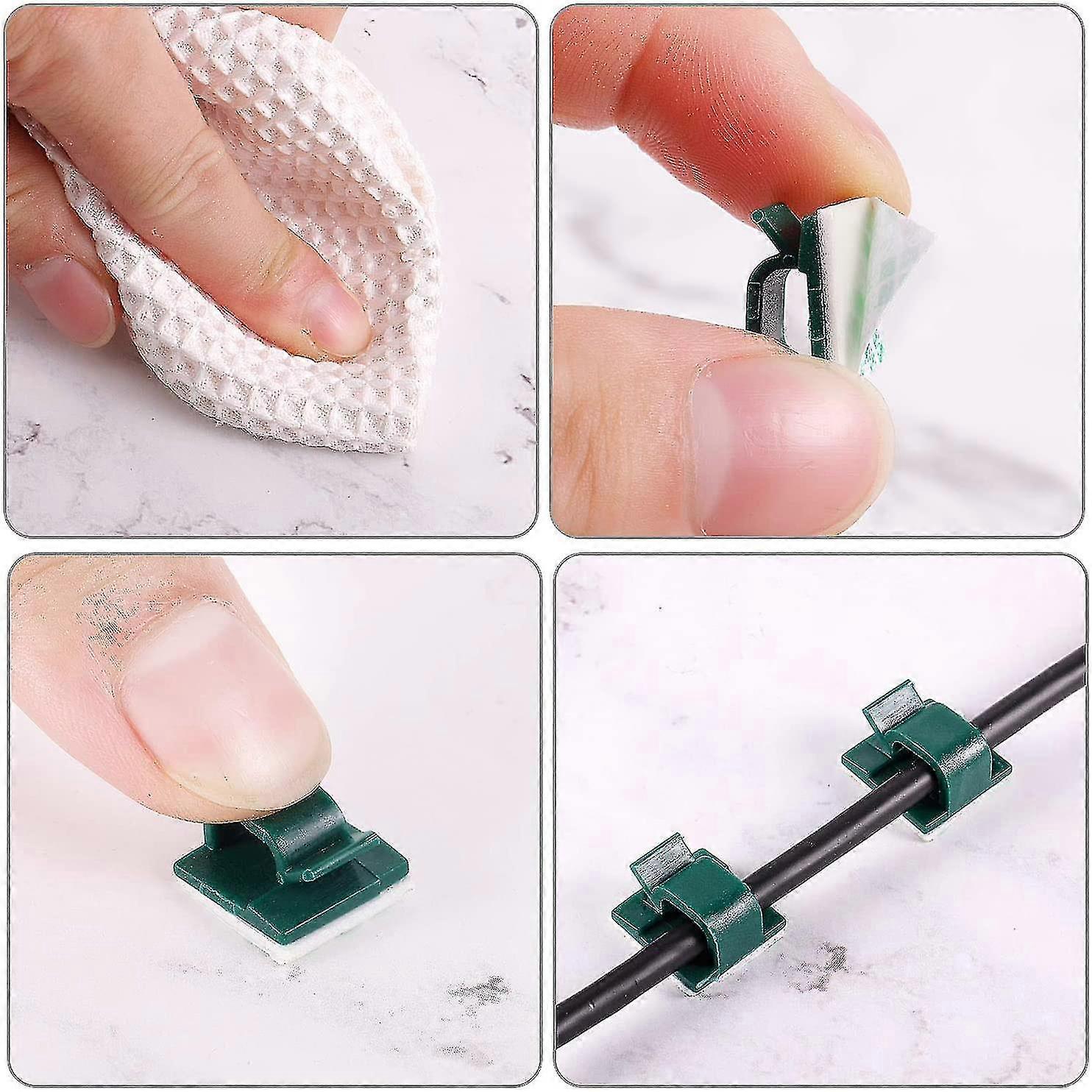 100pcs Outdoor Cable Clips With Adhesive Tape Self Adhesive Cable Clips ...