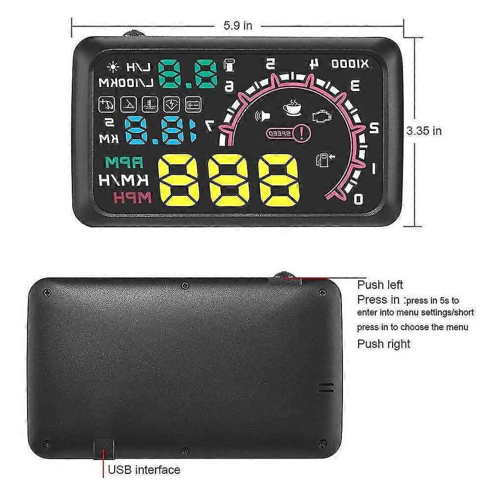 Multi-function Car 5.5 Inch Hud Speeding Warning Windshield Projector ...