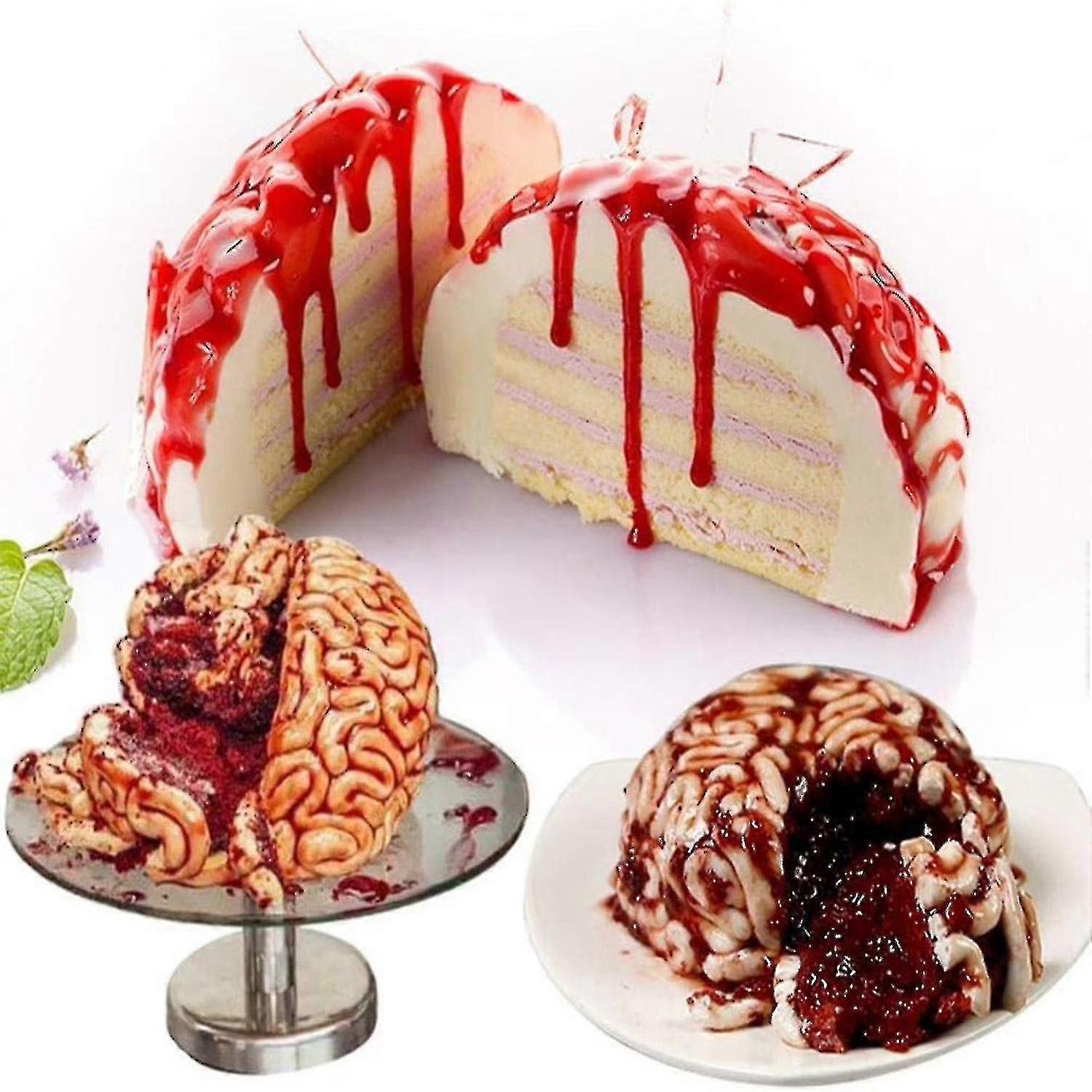 Halloween Brain Gelatin Molds,brain Shaped Silicone Mould Cake Baking ...