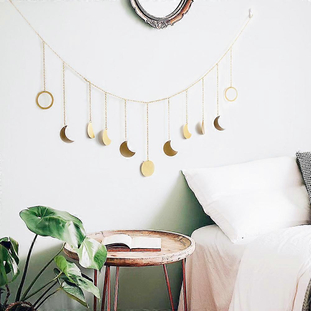 Hand Hammered Moon Phase Garland Wall Hanging Lunar Cycle Hammered Moon ...