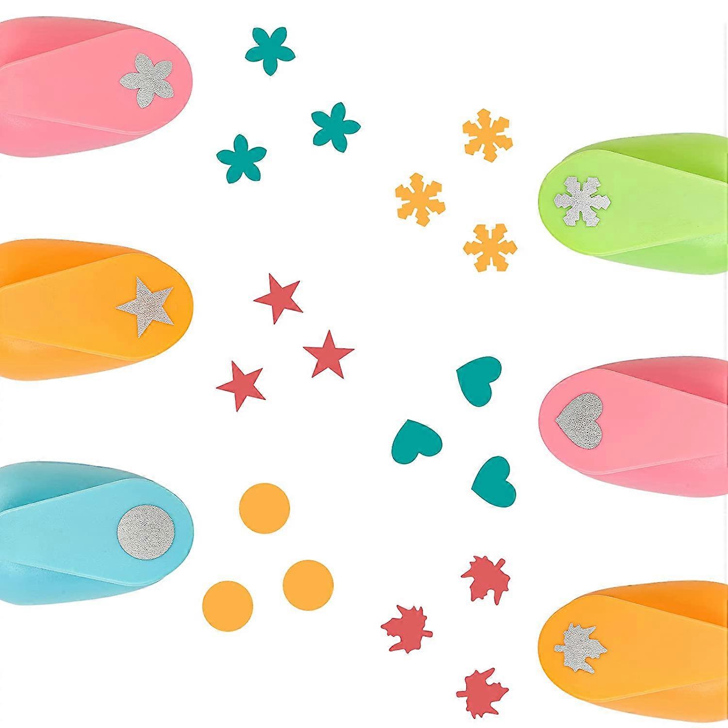 Punch Craft Set, 6PCS Hole Punch Shapes Hole Puncher for Crafts Paper ...