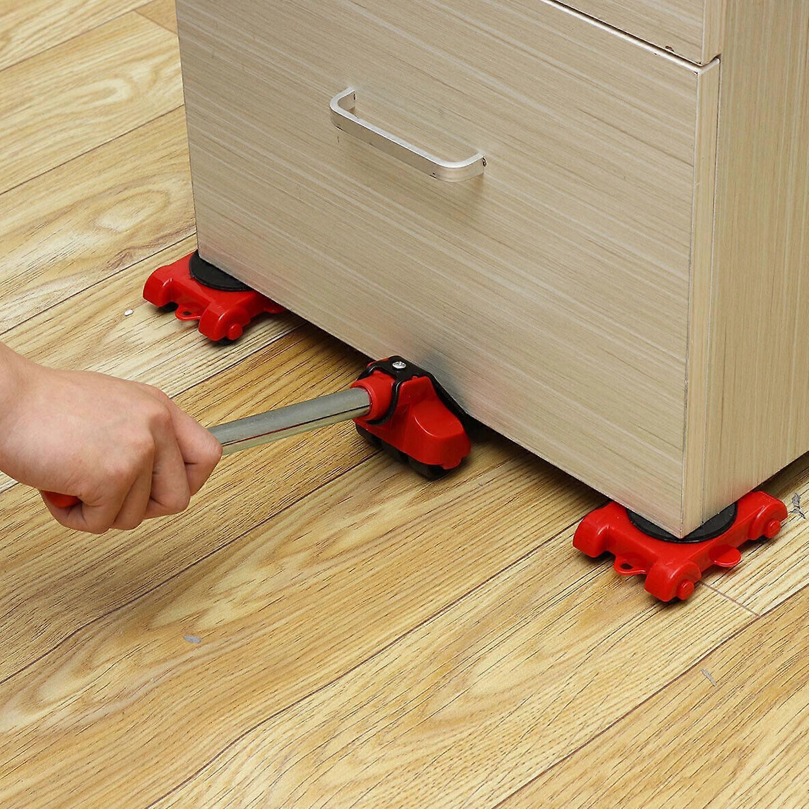4 New Heavy Duty Furniture Lifter Wheels Transport Tool Move Roller ...