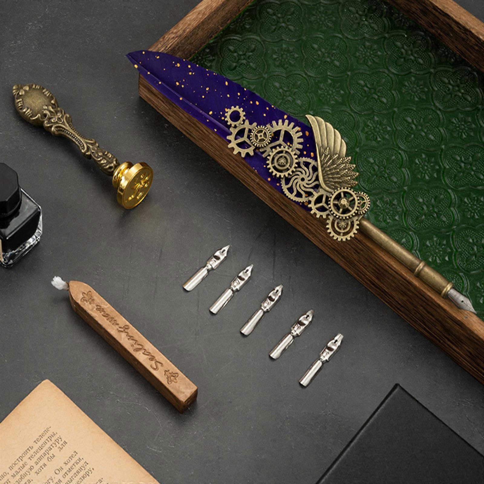 Vintage Dip Pen Kit Fit for Gothic Calligraphy Art Signatures Beginner ...