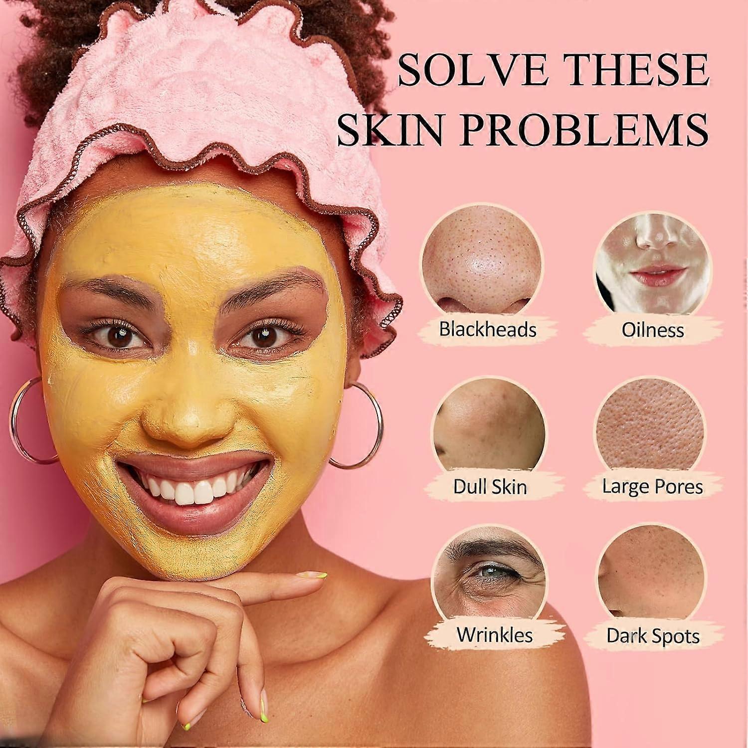 4 Pcs Clay Mask Skincare Gift Set, Vitamin C Turmeric Clay Mask, Dead ...